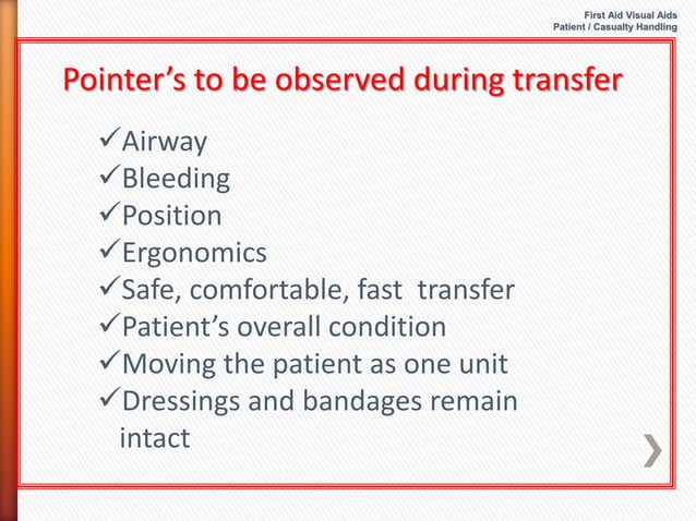 Module 4 patient and casualty handling | PPTX