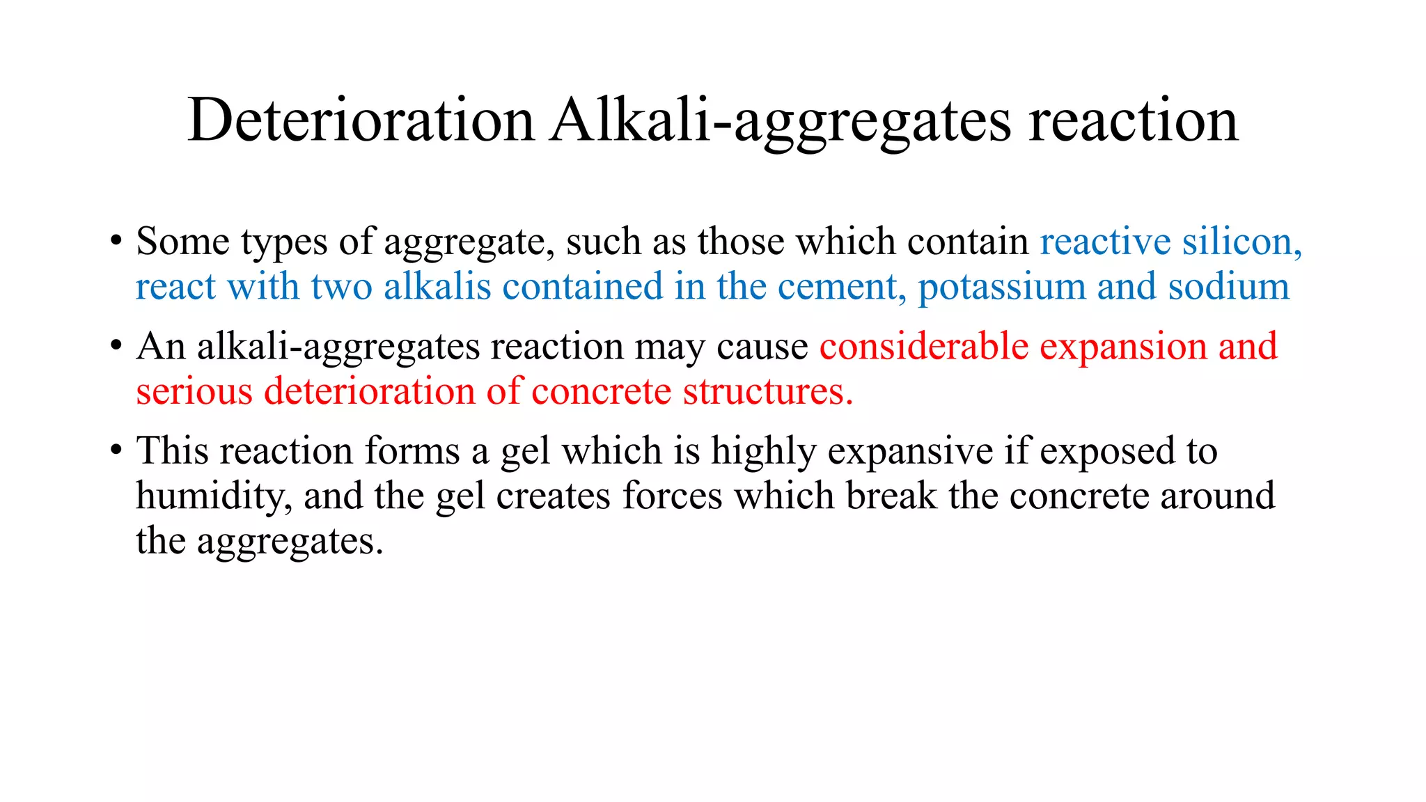 Deterioration of concrete ppt | PPTX