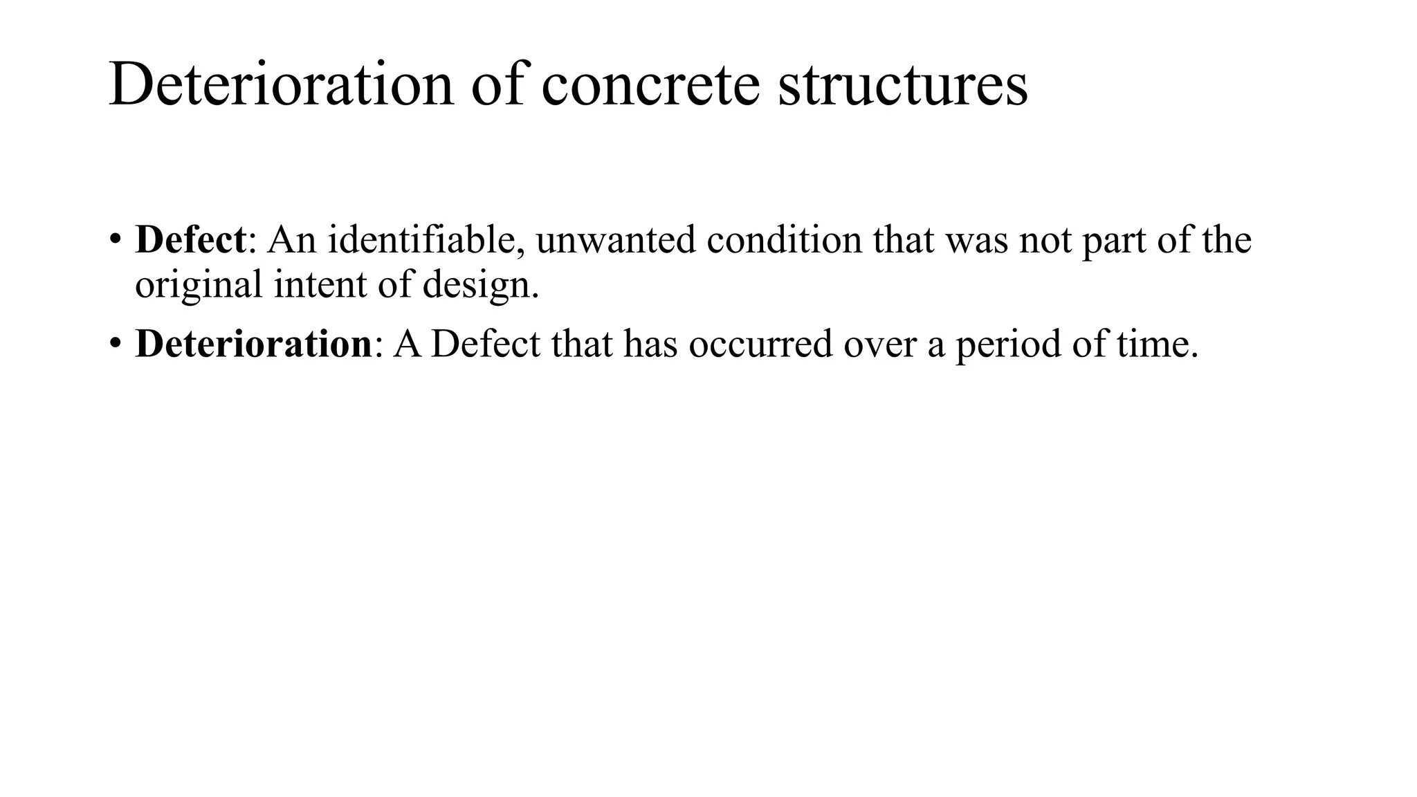Deterioration of concrete ppt | PPTX
