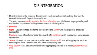 Deterioration of concrete ppt | PPTX | Geology | Science