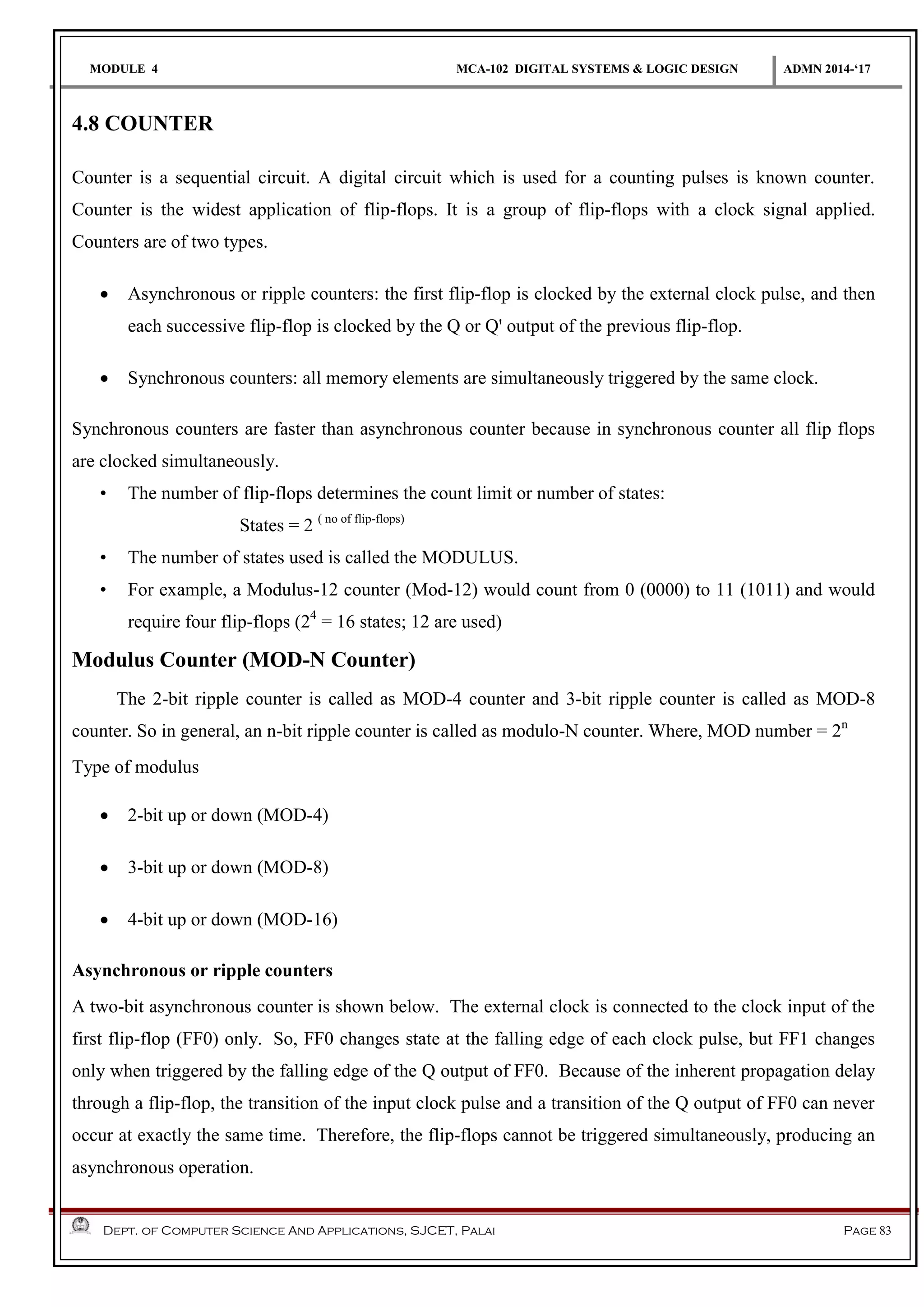 Module 4 registers and counters | PDF