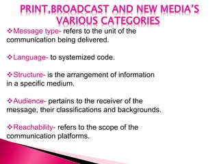 Print, Broadcast & New Media | PPTX