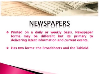 Print, Broadcast & New Media | PPTX