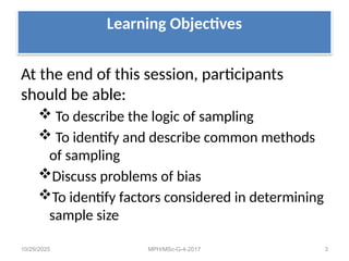 Module 4 presentation on sampling methods | PPTX