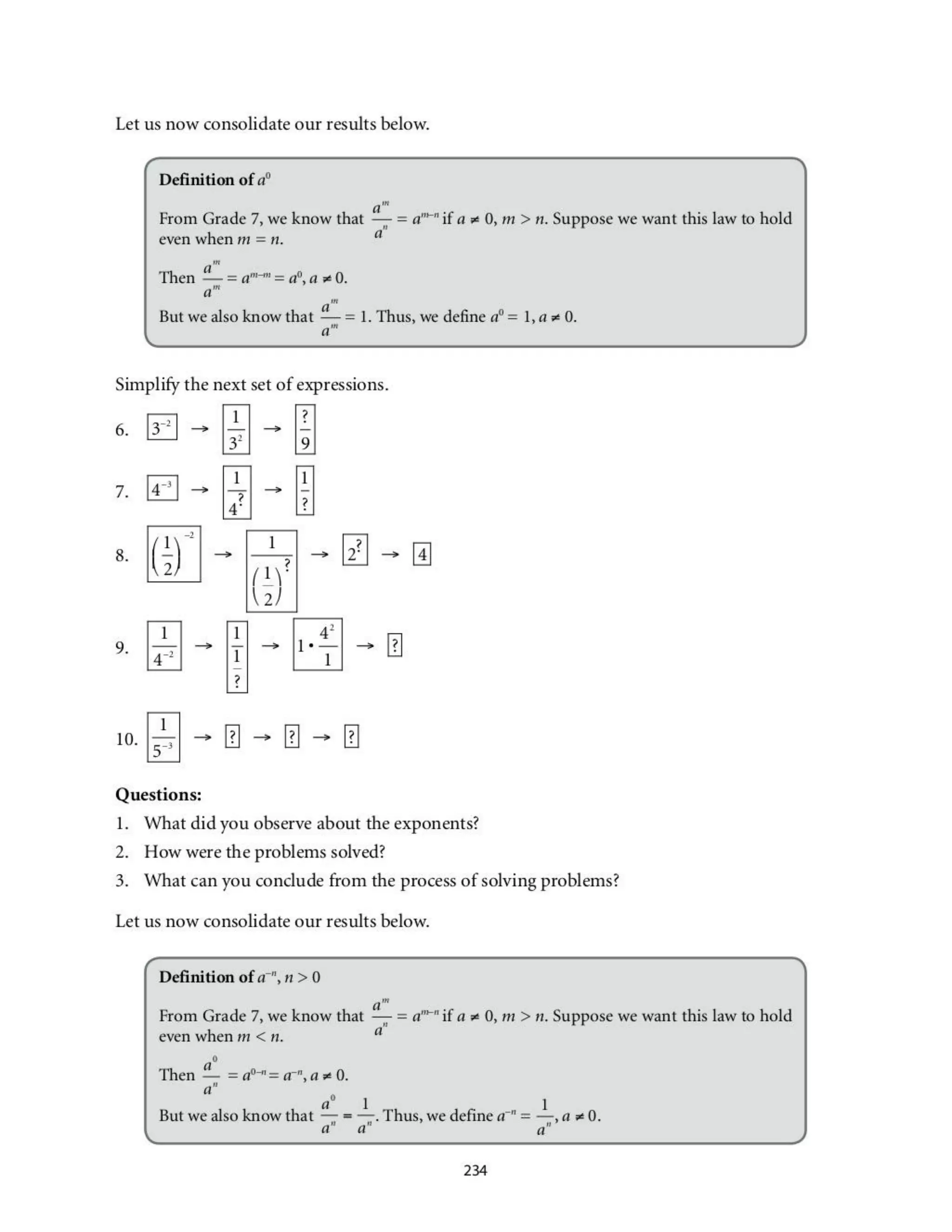 Grade 9 Math Module 4 - Zero Exponents, Negative Integral Exponents ...