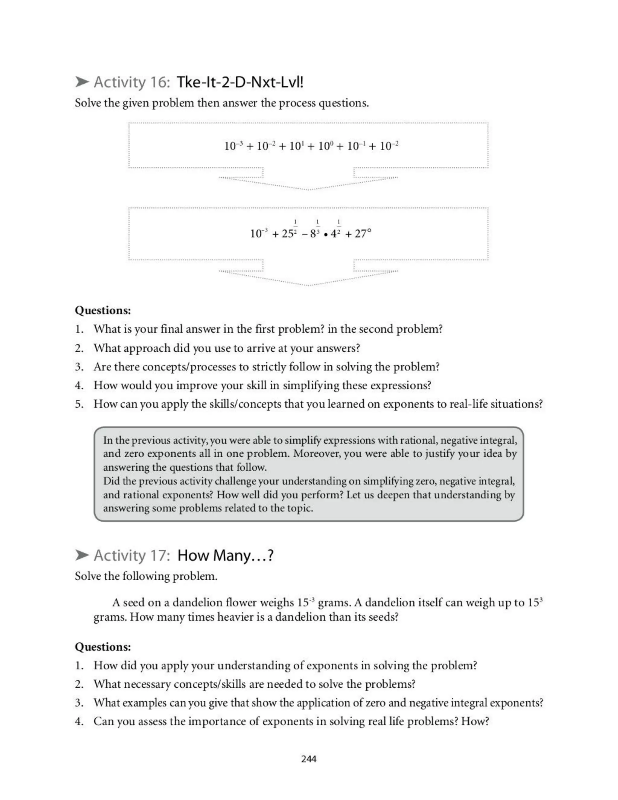 Grade 9 Math Module 4 - Zero Exponents, Negative Integral Exponents ...
