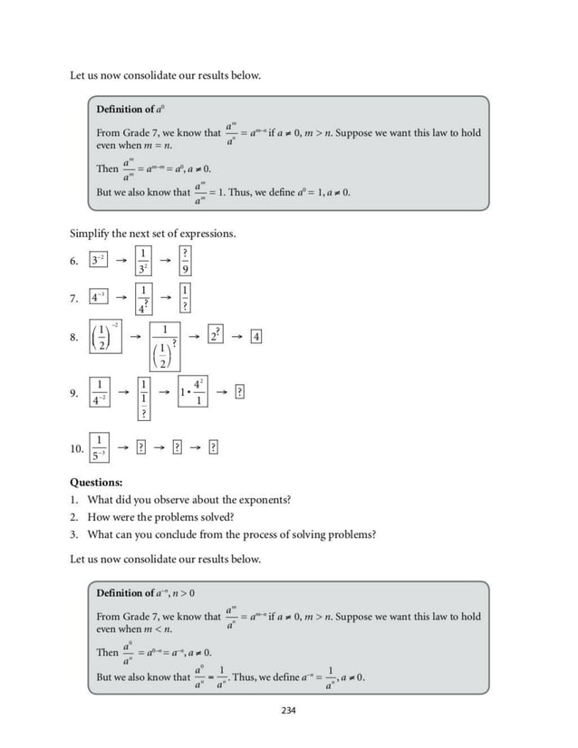 Grade 9 Math Module 4 - Zero Exponents, Negative Integral Exponents ...