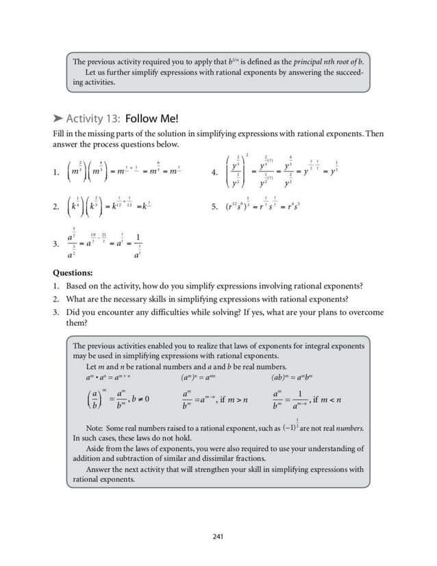 Grade 9 Math Module 4 - Zero Exponents, Negative Integral Exponents ...
