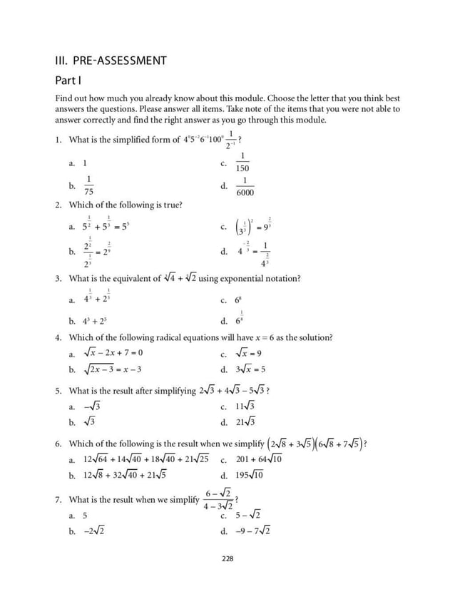 Grade 9 Math Module 4 - Zero Exponents, Negative Integral Exponents ...