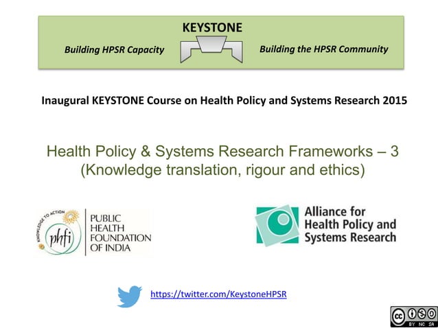 KEYSTONE / Module 4 / Slideshow 3 / Health Policy & System Research ...