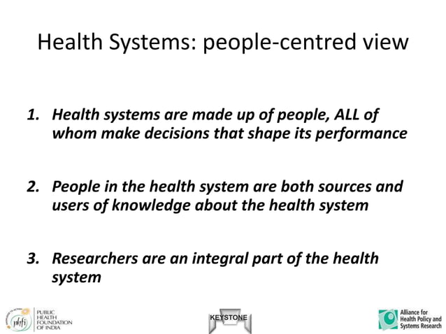 KEYSTONE / Module 4 / Slideshow 3 / Health Policy & System Research ...