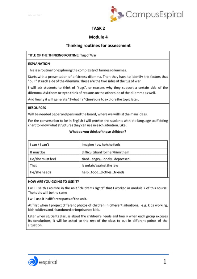 Thinking routine - module 4 | PDF