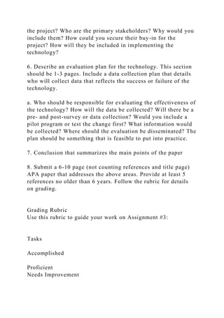 Module 4 Technology Project ProposalSubmit the complete.docx | IT and ...