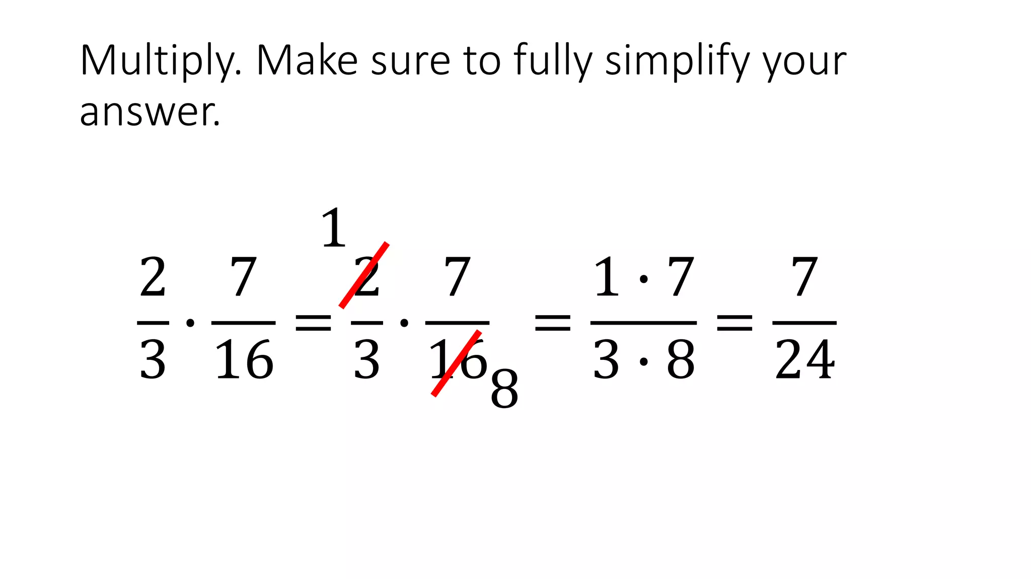 Multiplying fractions example | PPT