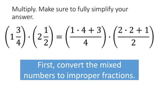 Multiplying fractions example | PPT