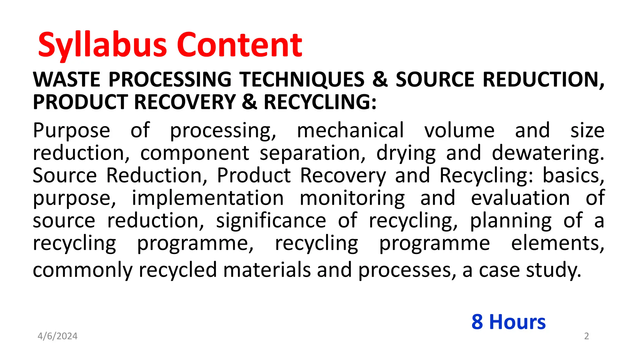 Waste management for VTU students, 2nd sem, | PPTX
