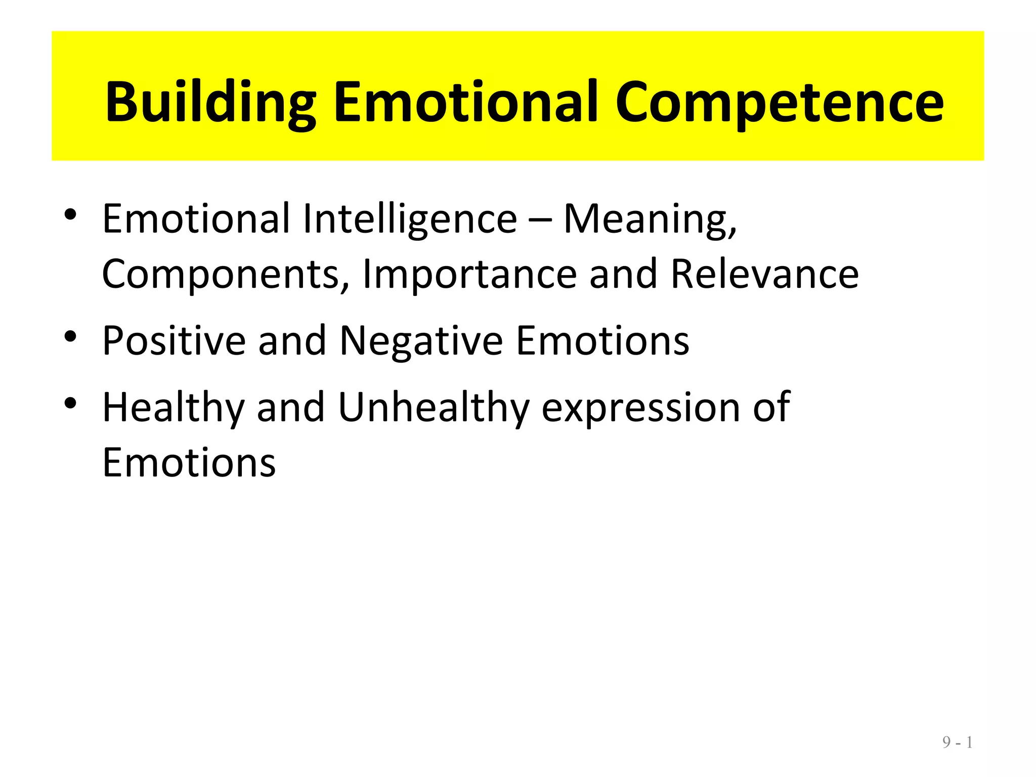 Building Emotional Competence | PPT