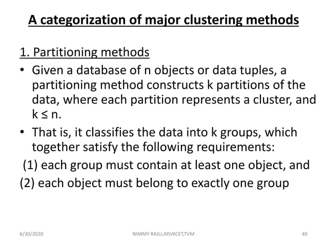 CS 402 DATAMINING AND WAREHOUSING -MODULE 5 | PPTX