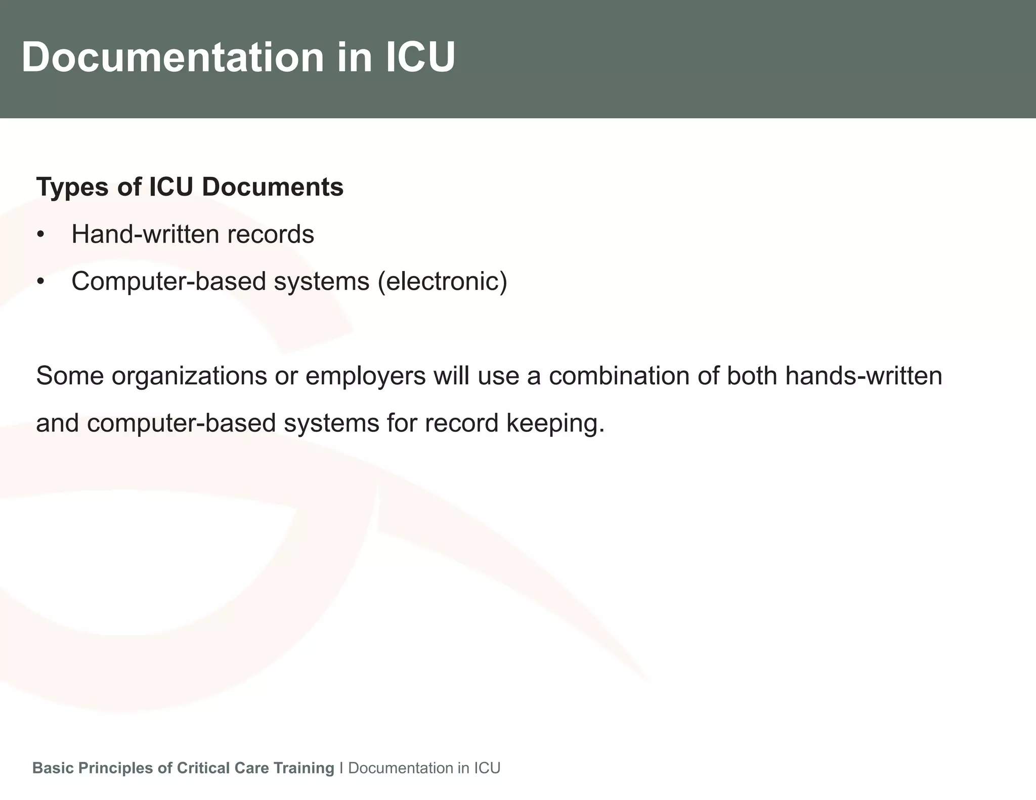 Module 5.1 Documentation in ICU | PPTX