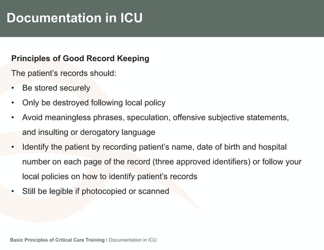 Module 5.1 Documentation in ICU | PPTX | Healthcare Industry | Industries