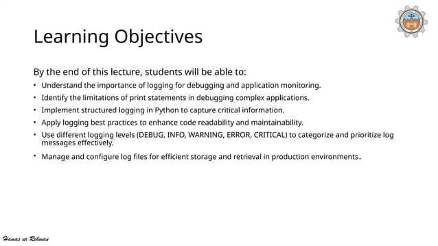 Module 5 logging and its uses ----------------------- | PPT