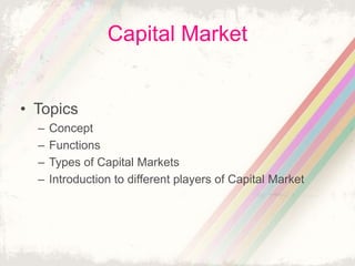 Capital Markets | PPTX