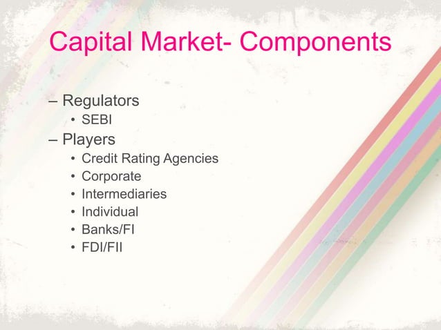 Capital Markets | PPTX | Stocks and Bonds | Personal Investing