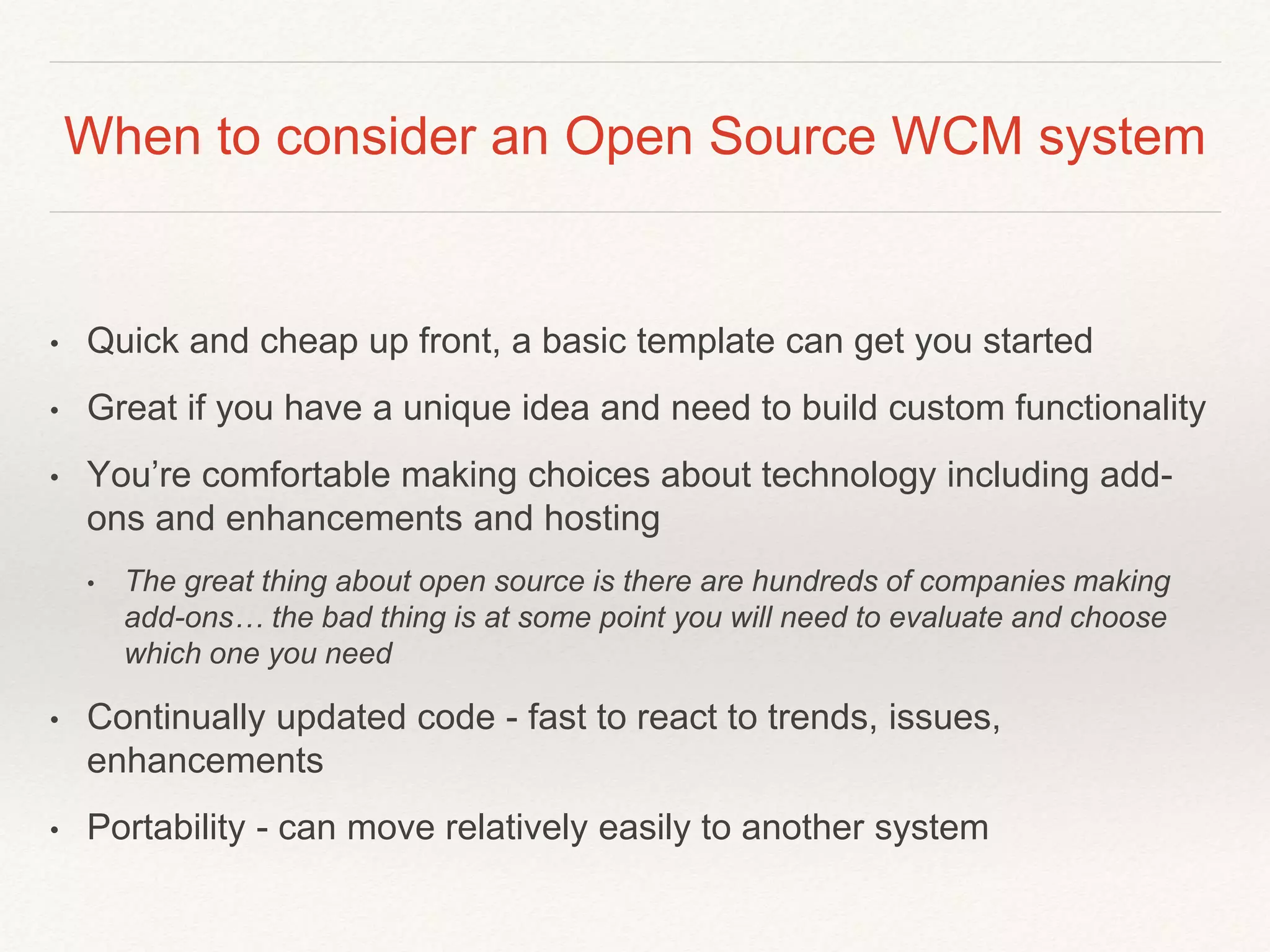 Module 5 - WCM system comparison | PPT