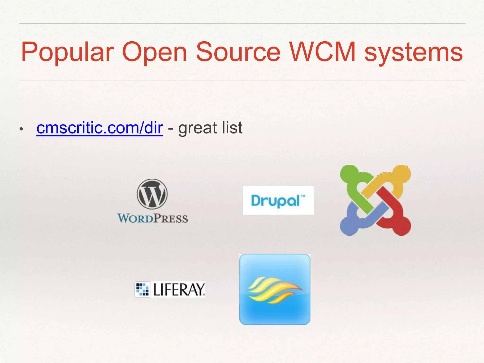 Module 5 - WCM system comparison | PPT