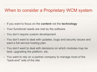 Module 5 - WCM system comparison | PPT