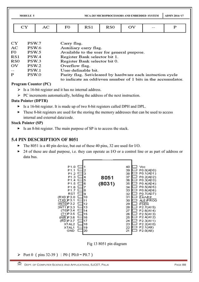 Module 5 embedded systems,8051 | PDF