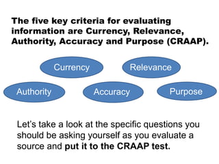 Evaluating Information | PPT