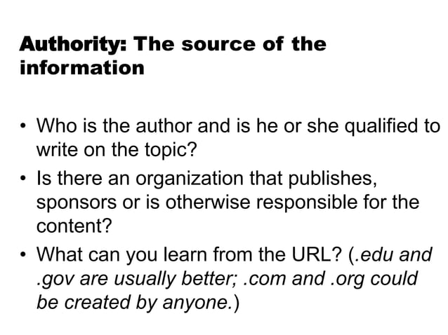 Evaluating Information | PPT