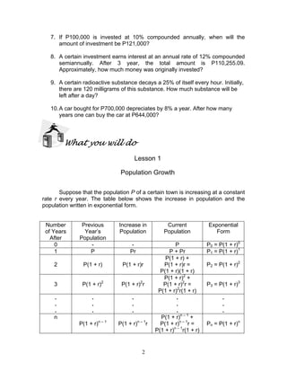 Module 5 exponential functions | PDF