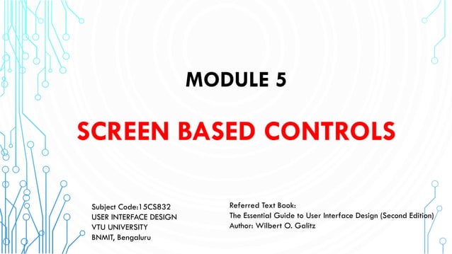 User Interface Design Module 5 screen based controls | PDF