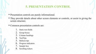 User Interface Design Module 5 screen based controls | PDF