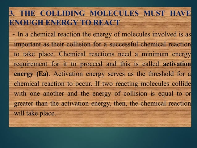 THE SIMPLE COLLISION THEORY AND RATE OF CHEMICAL REACTIONS | PPTX