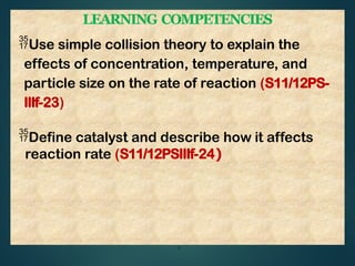 THE SIMPLE COLLISION THEORY AND RATE OF CHEMICAL REACTIONS | PPTX