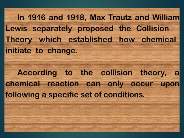 THE SIMPLE COLLISION THEORY AND RATE OF CHEMICAL REACTIONS | PPTX