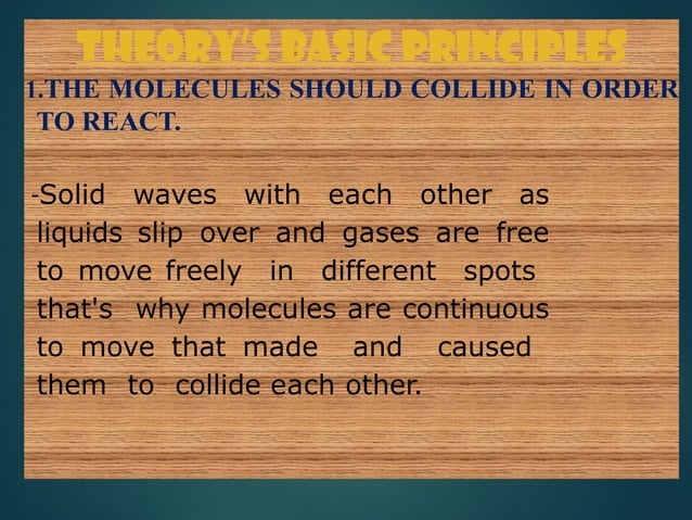 THE SIMPLE COLLISION THEORY AND RATE OF CHEMICAL REACTIONS | PPTX