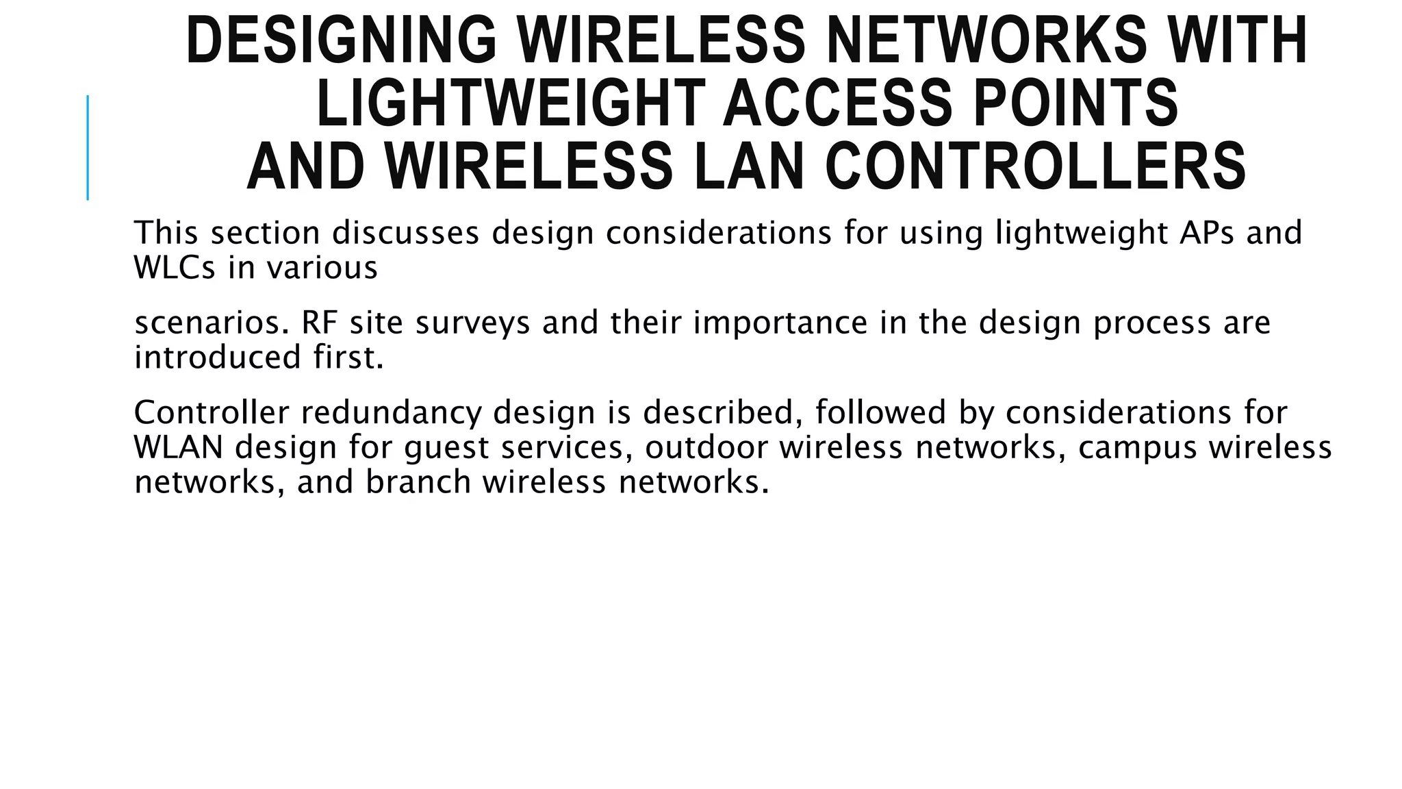 Module 5 Wireless Network Design Considerations | PPTX