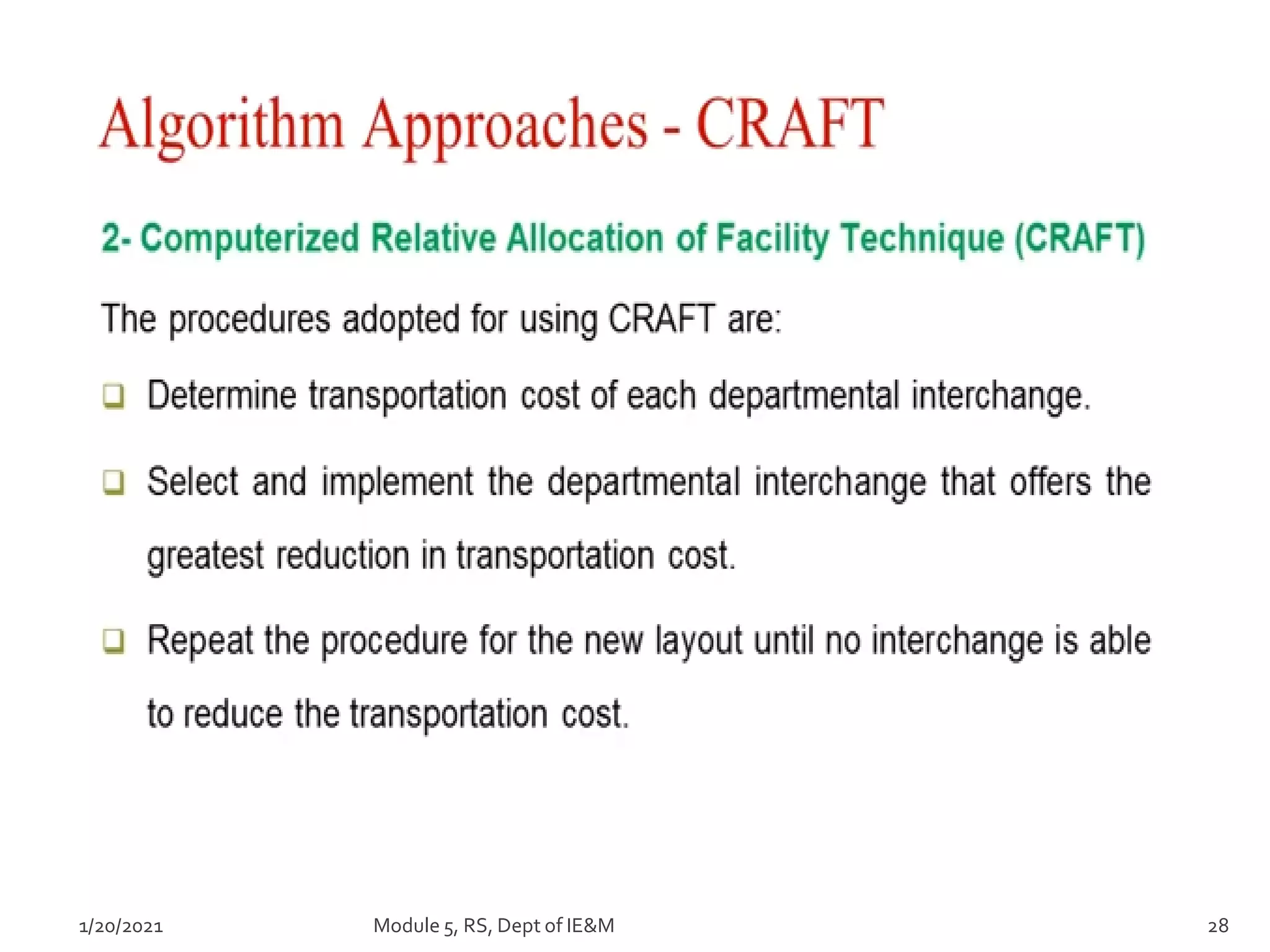 Module 5 Computerized Layout Planning | PPT