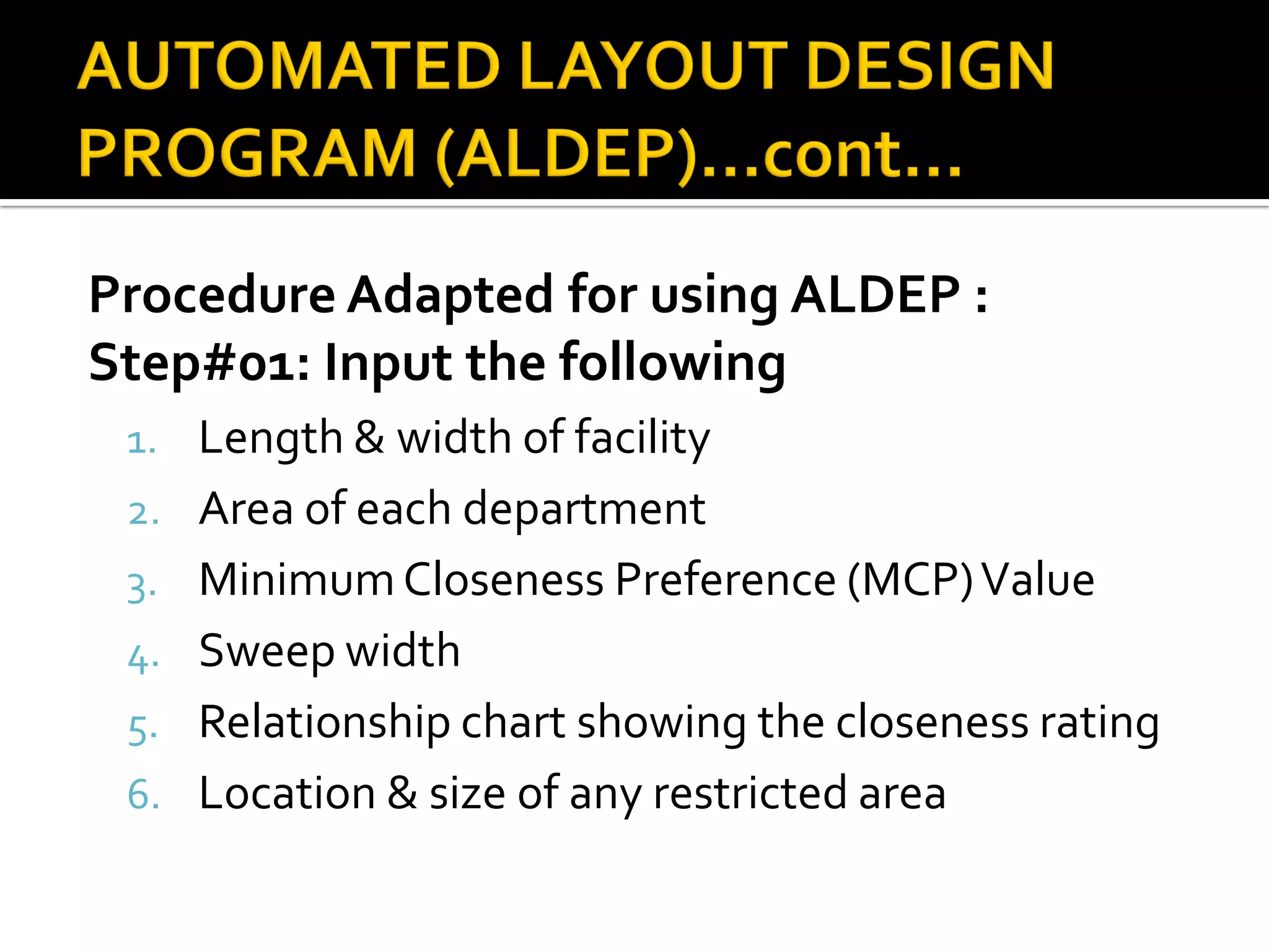 Module 5 Computerized Layout Planning | PDF