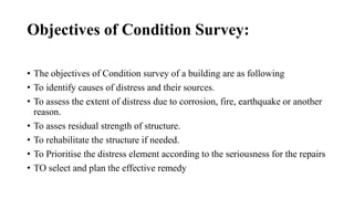 Condition Survey, Evaluation & Damage Assessment | PPTX