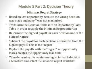 Module 5 Decision Theory | PPTX