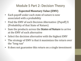 Module 5 Decision Theory | PPTX