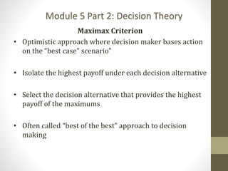 Module 5 Decision Theory | PPTX