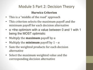 Module 5 Decision Theory | PPTX