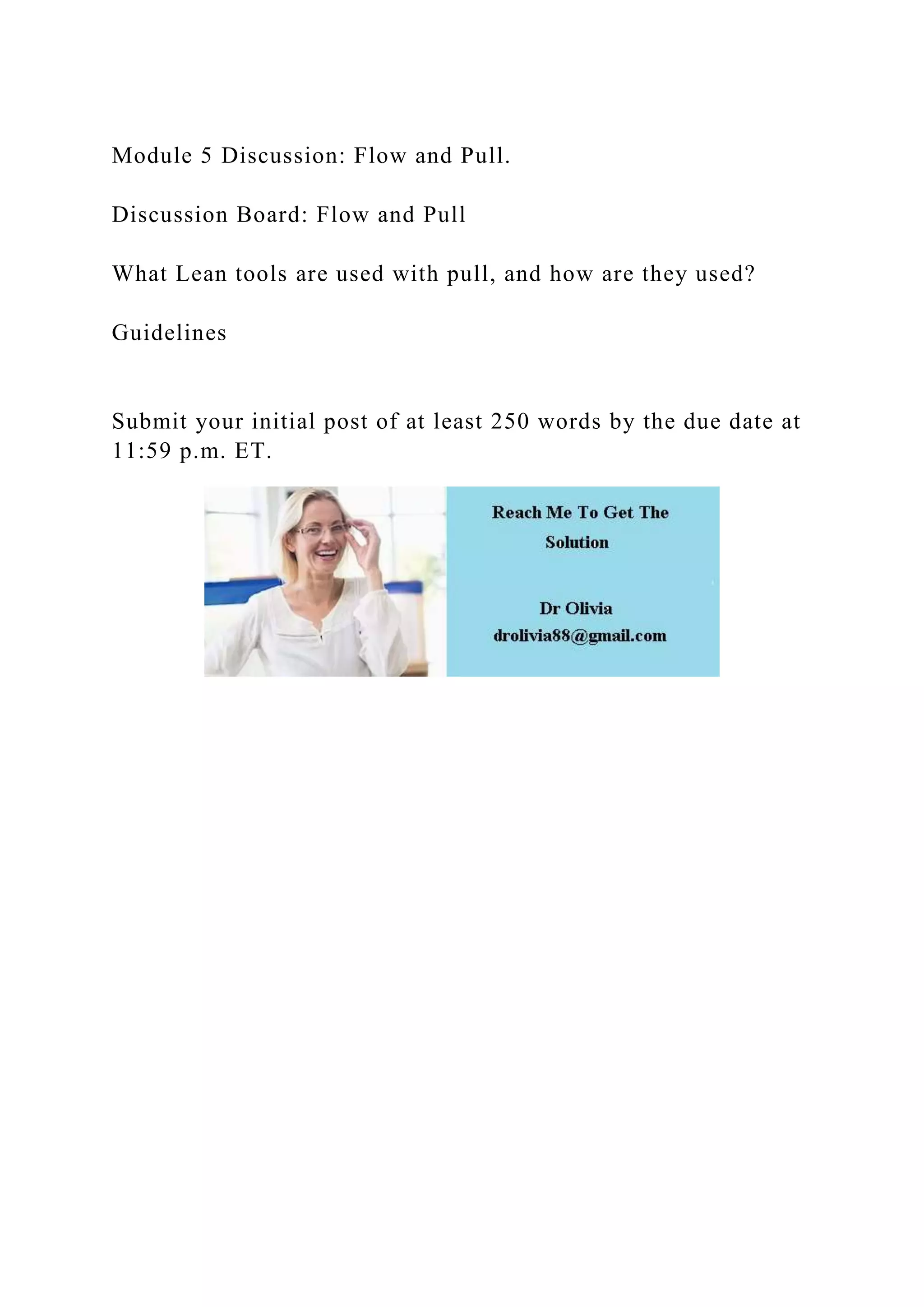 Module 5 Discussion Flow and Pull.Discussion Board Flow and Pu.docx