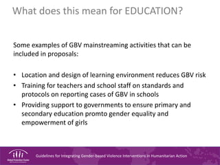 Module 5: Thematic Areas: Integrating gender-based violence ...